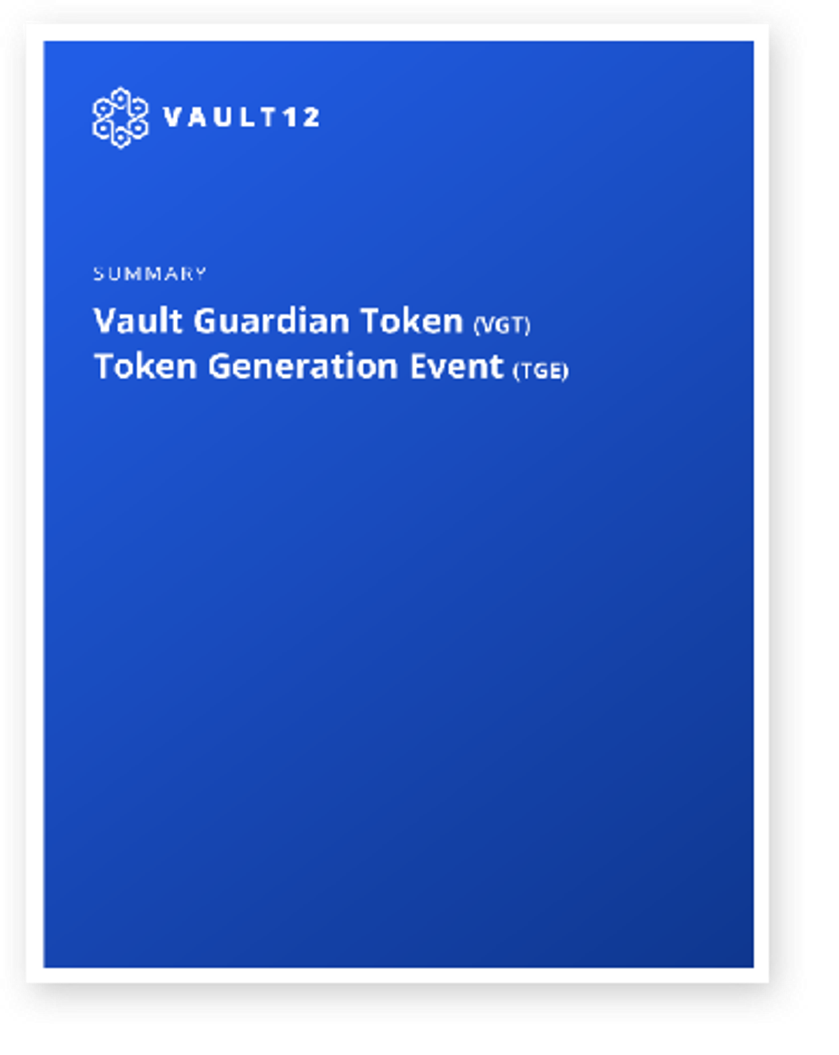 $VGT Vault Guardian Token (VGT) | Protecting the Future of Cryptoassets - Vault12