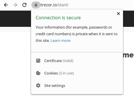 Setup with Trezor.io/start - Vault12